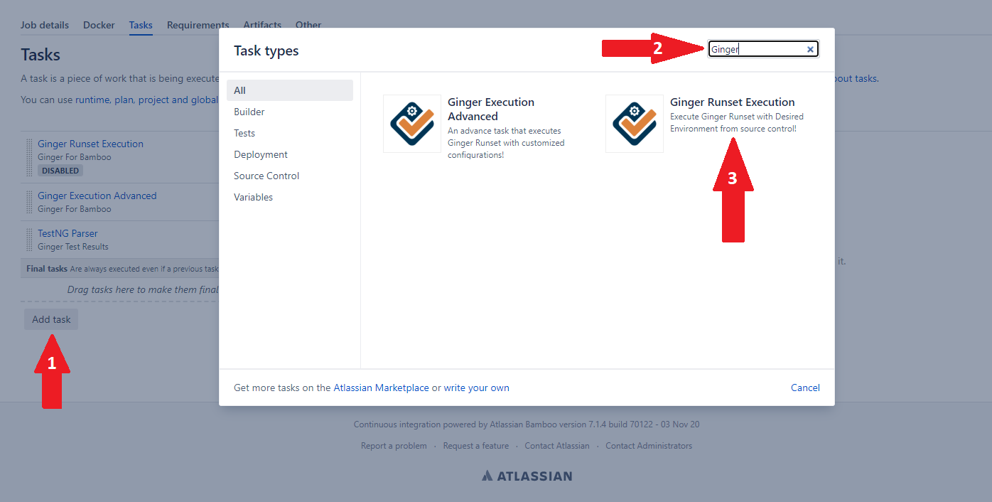 Ginger Plugin for Bamboo